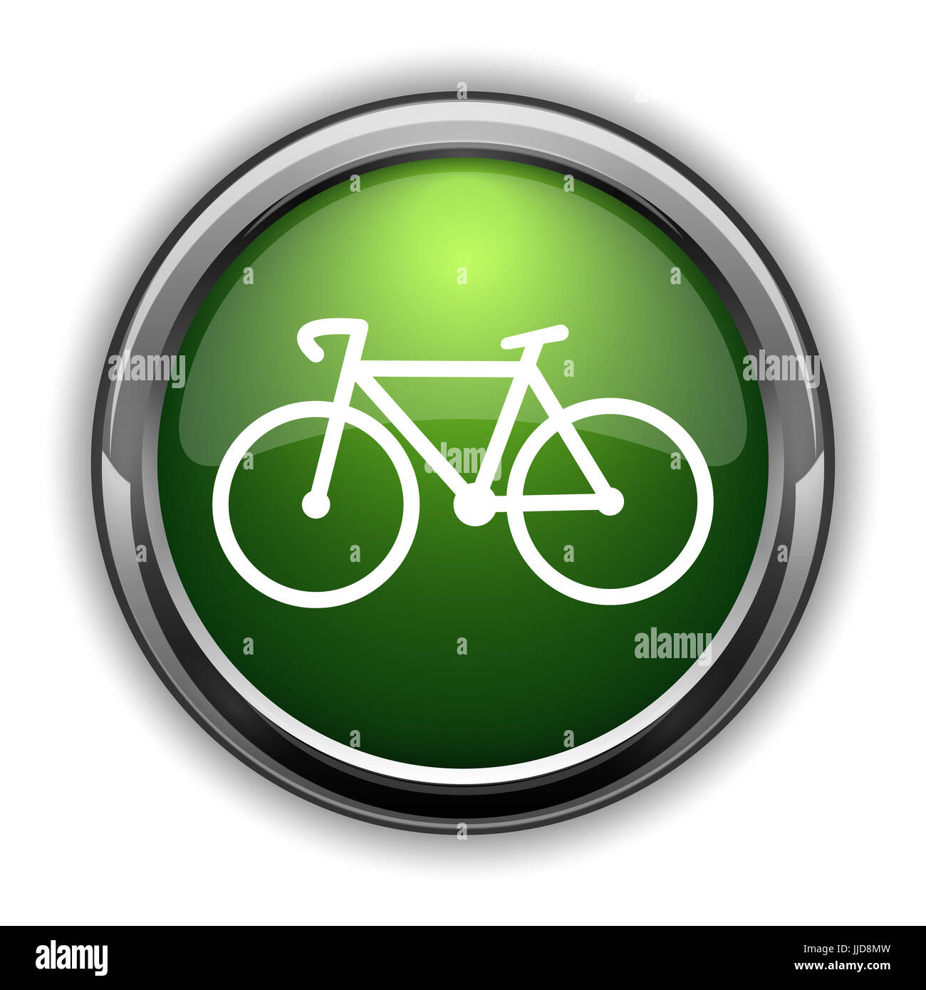 Bicycle icon. Bicycle website button on white background Stock Photo ...