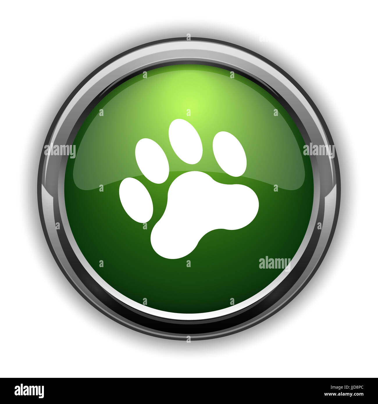 Paw print icon. Paw print website button on white background Stock ...