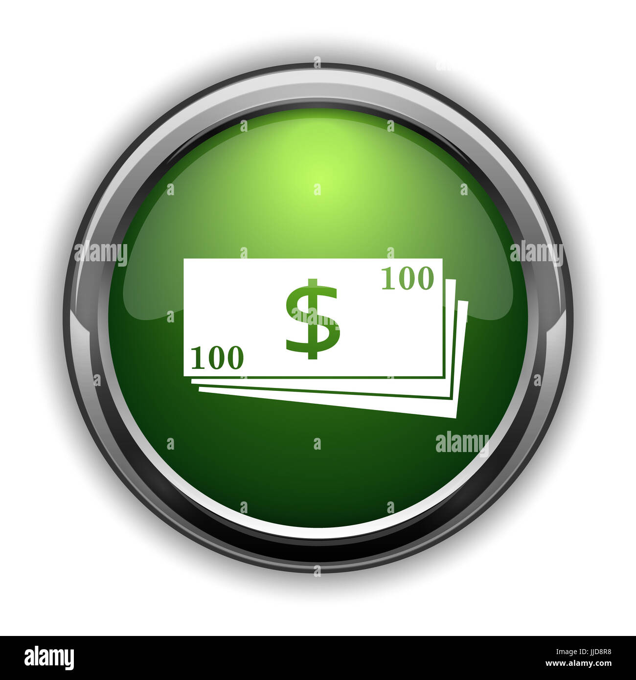 Money icon. Money website button on white background Stock Photo - Alamy