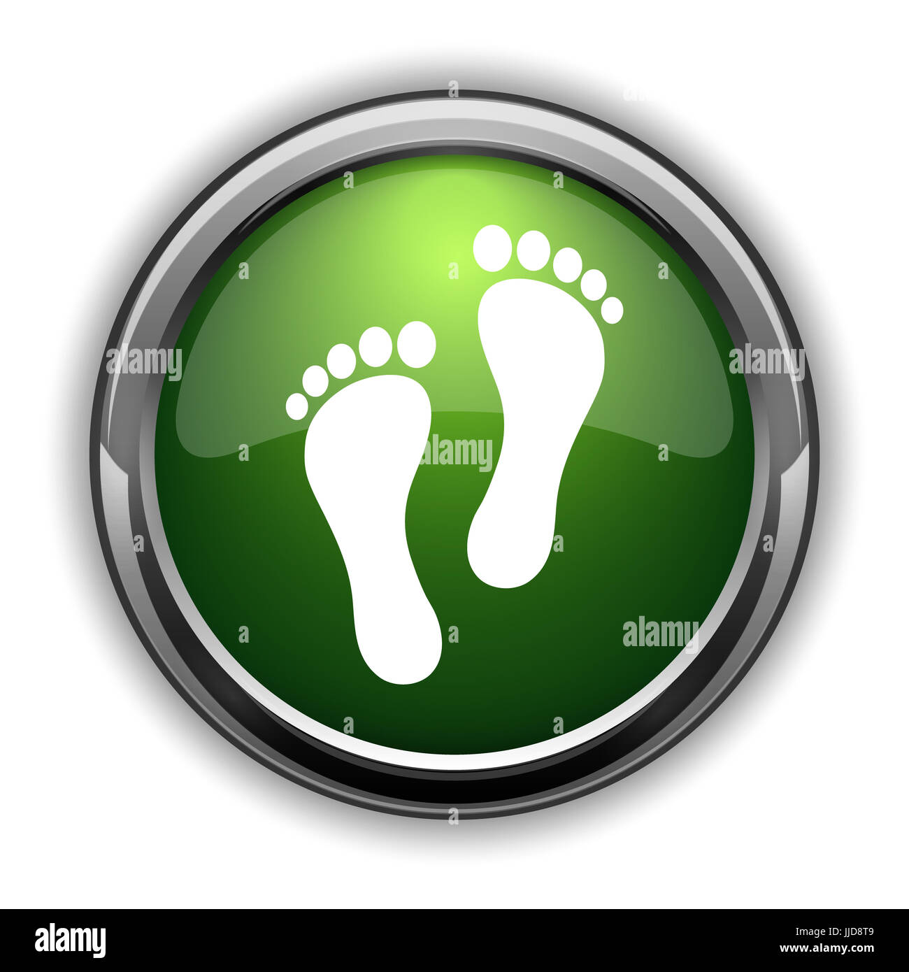 Foot print icon. Foot print website button on white background Stock ...