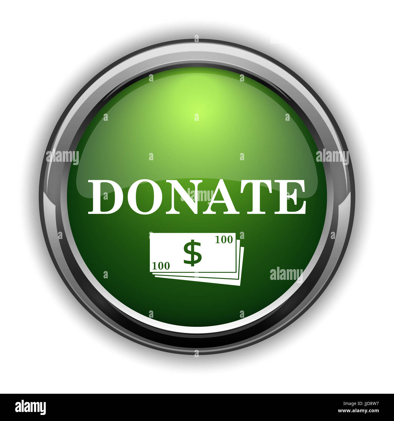 Donate icon. Donate website button on white background Stock Photo - Alamy