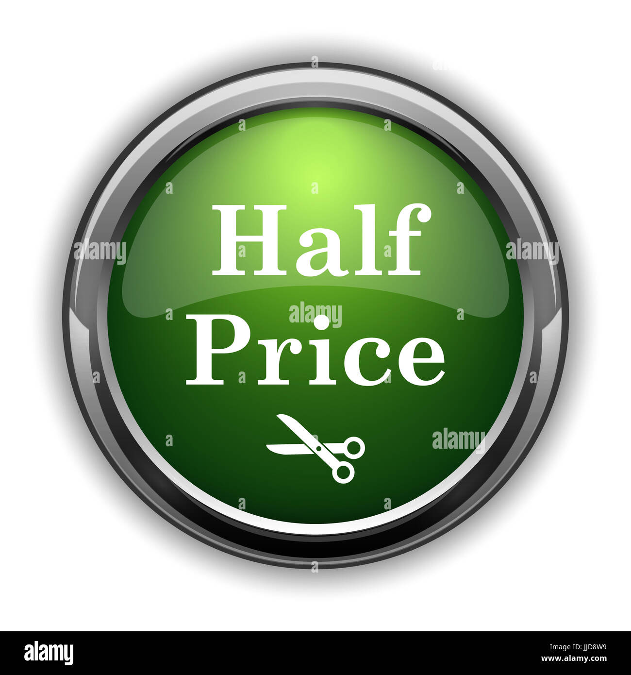 Half price icon. Half price website button on white background Stock ...