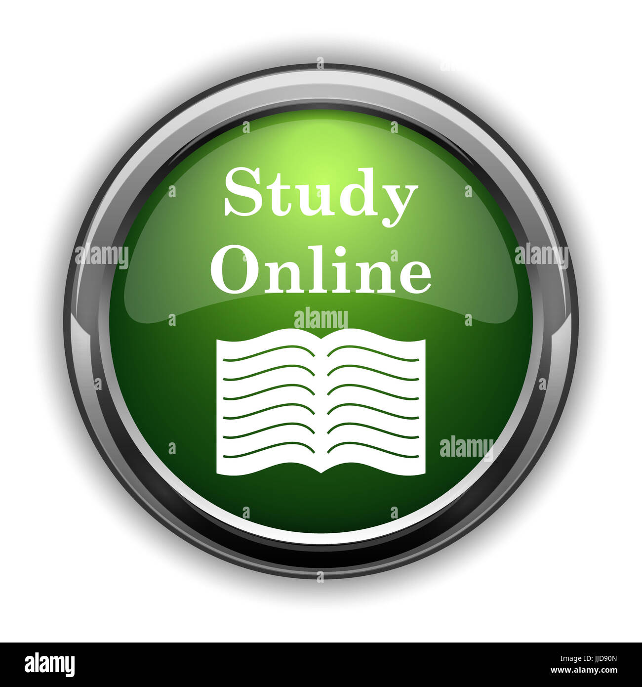 Study online icon. Study online website button on white background ...