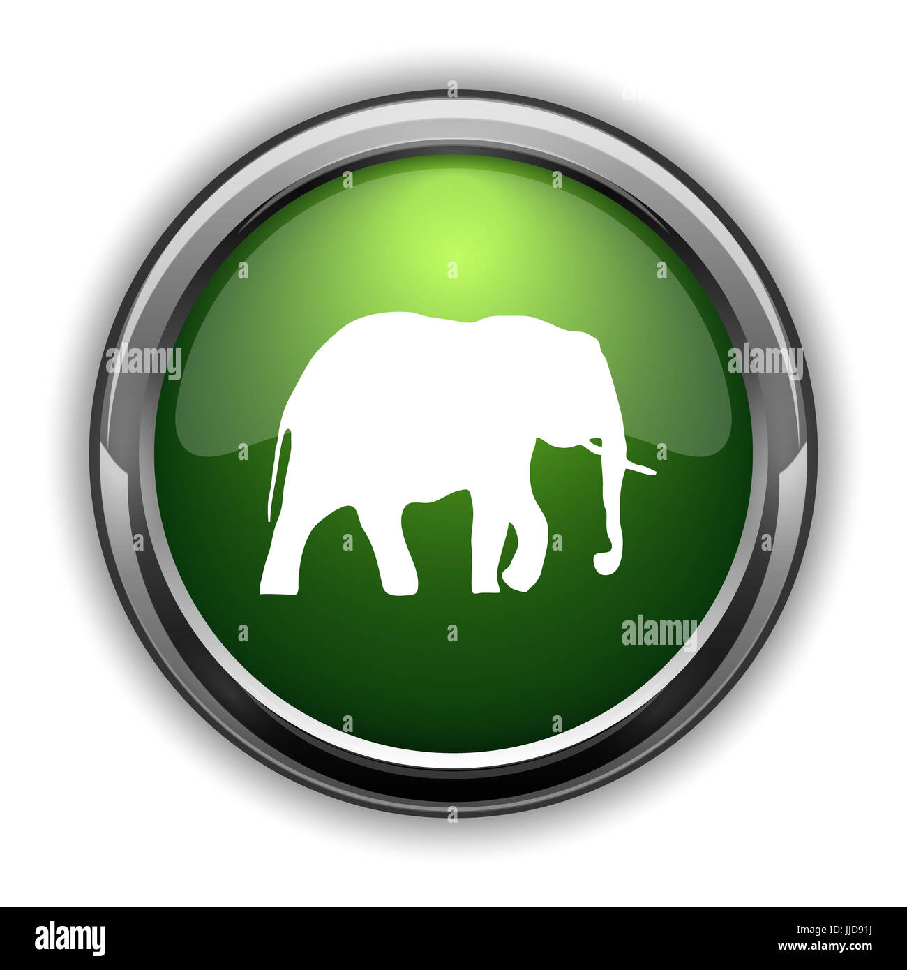 Elephant icon. Elephant website button on white background Stock Photo ...