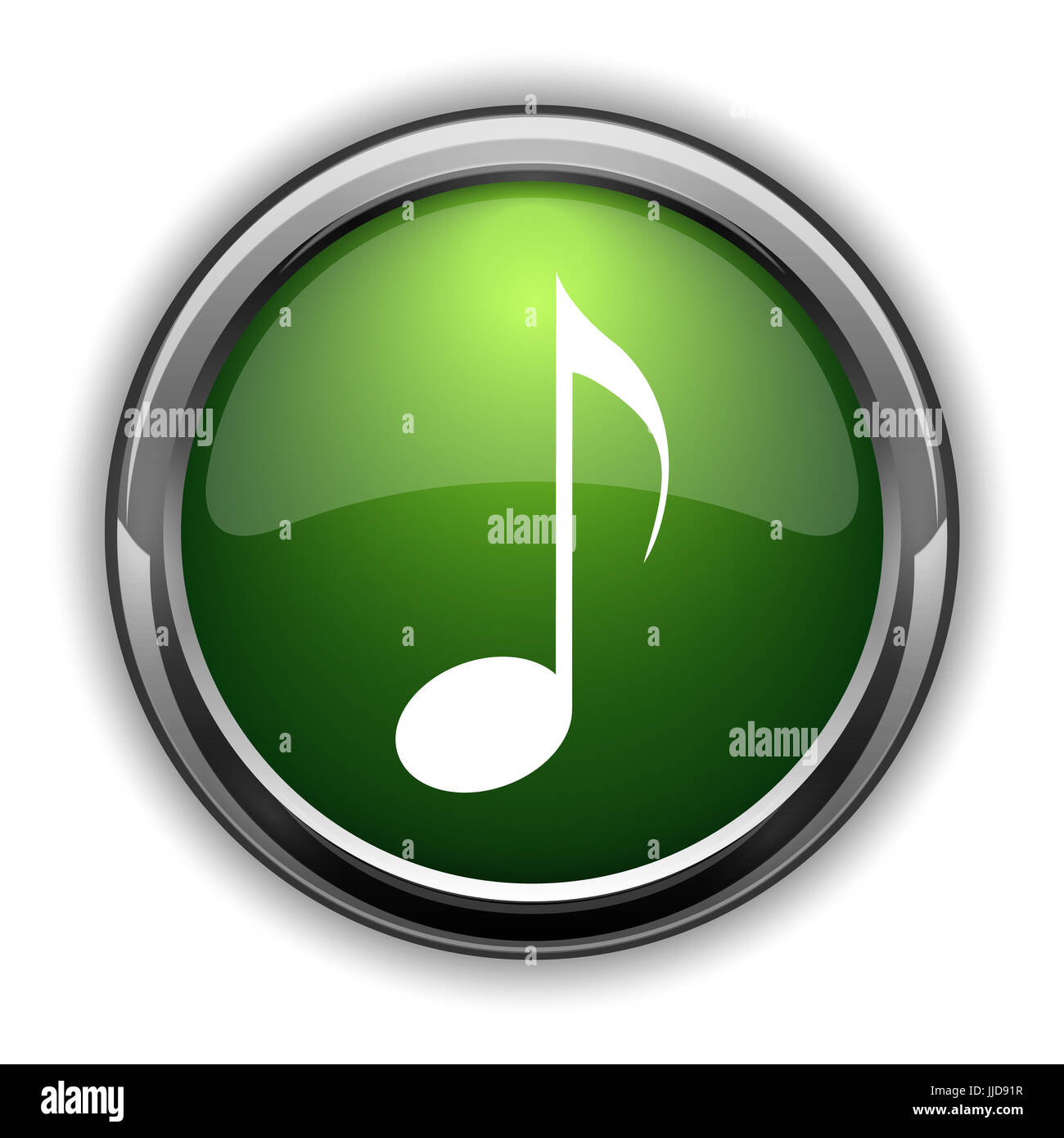 Musical note icon. Musical note website button on white background ...
