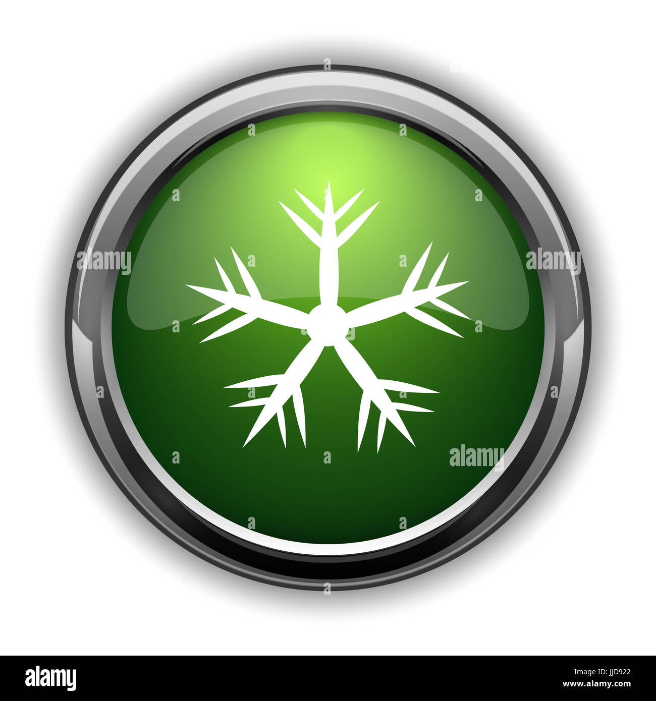 Snowflake icon. Snowflake website button on white background Stock ...