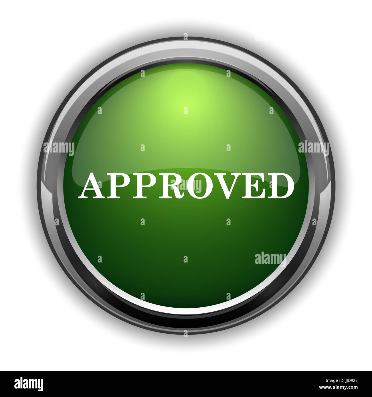 Approved icon. Approved website button on white background Stock Photo ...