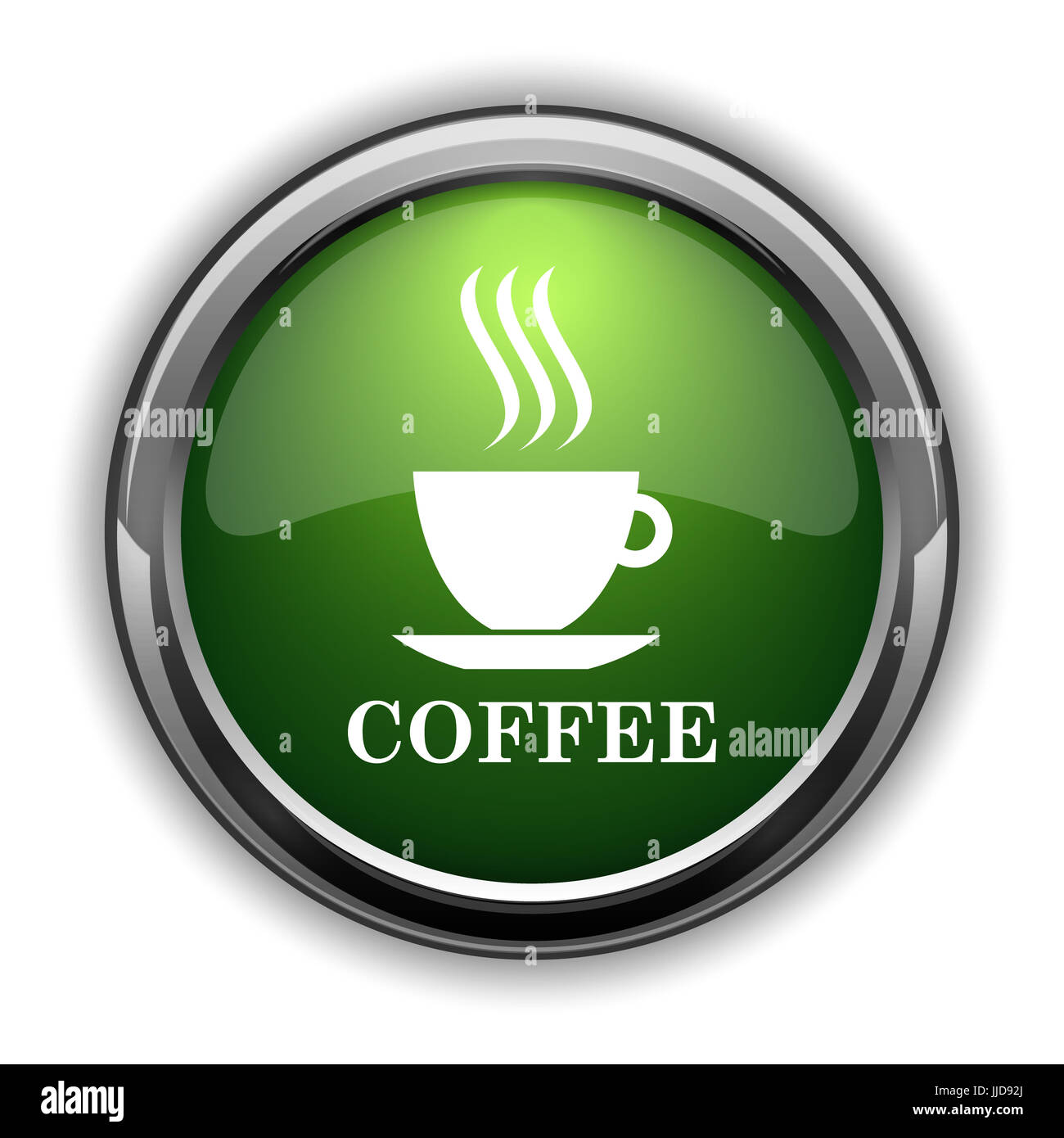 Coffee cup icon. Coffee cup website button on white background Stock ...