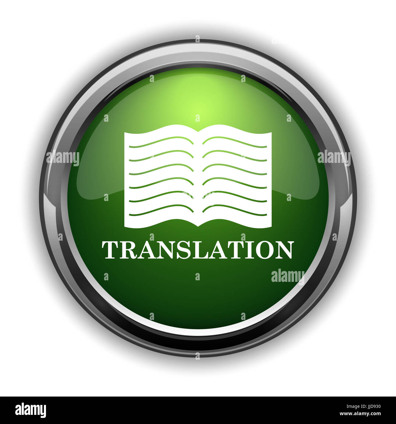 Translation book icon. Translation book website button on white ...