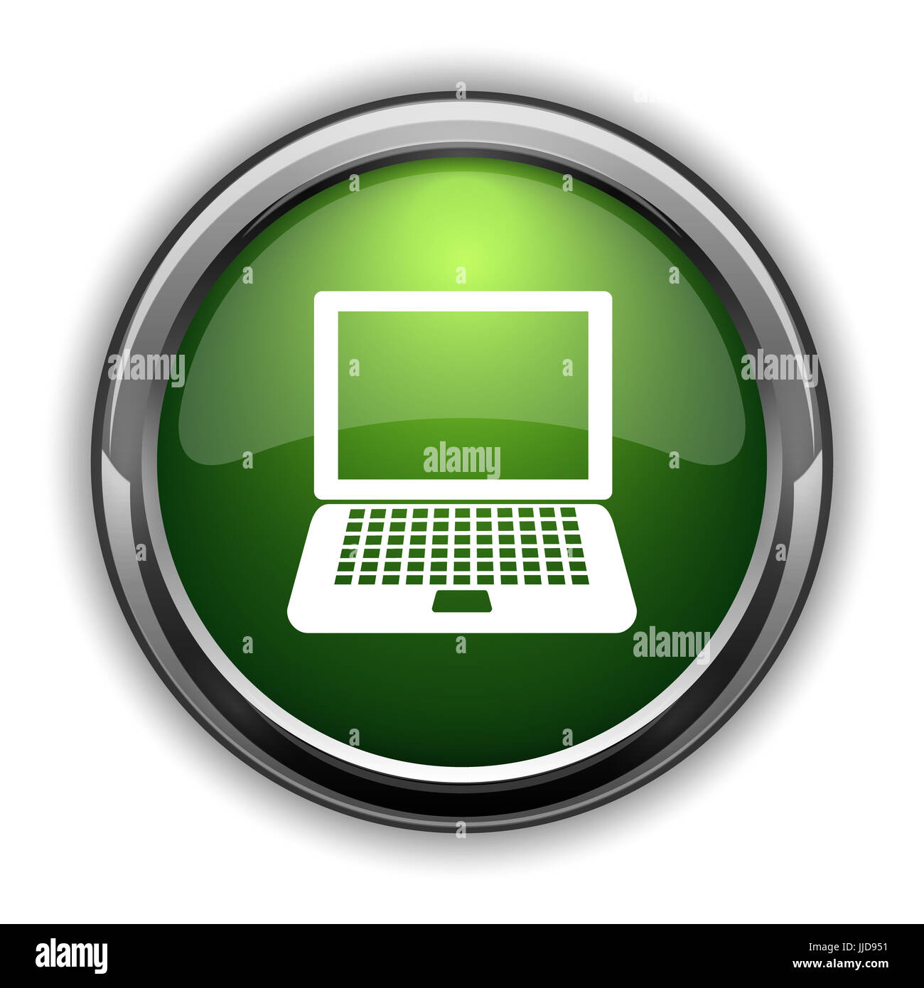 Laptop icon. Laptop website button on white background Stock Photo - Alamy
