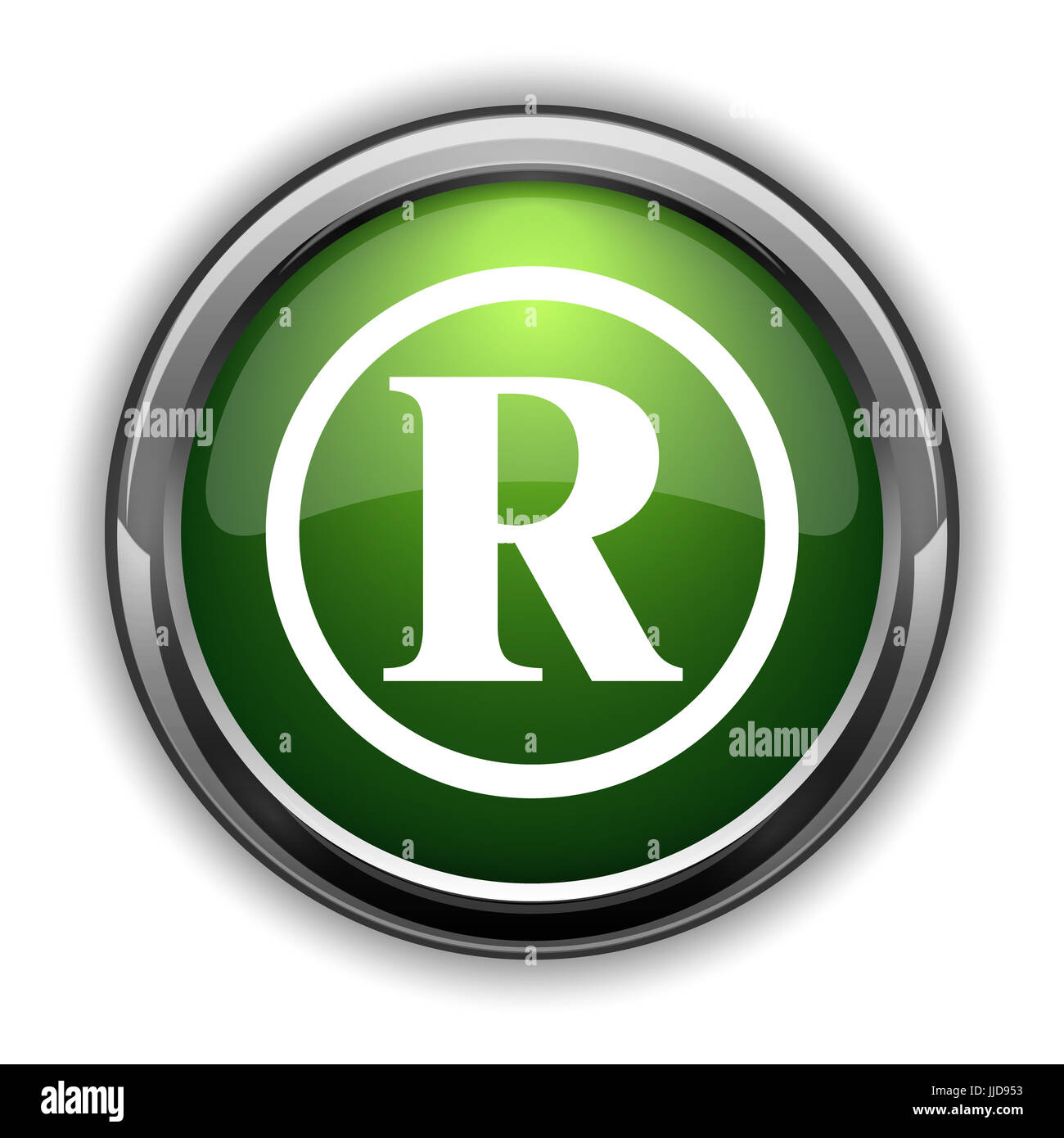 Registered mark icon. Registered mark website button on white ...