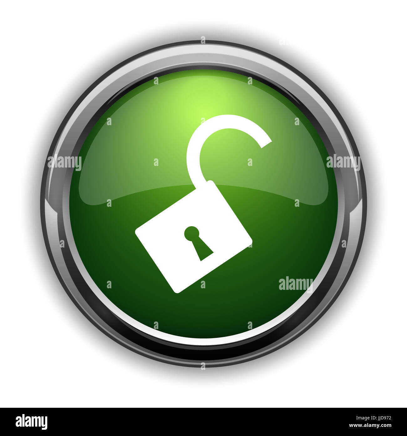 Open lock icon. Open lock website button on white background Stock ...