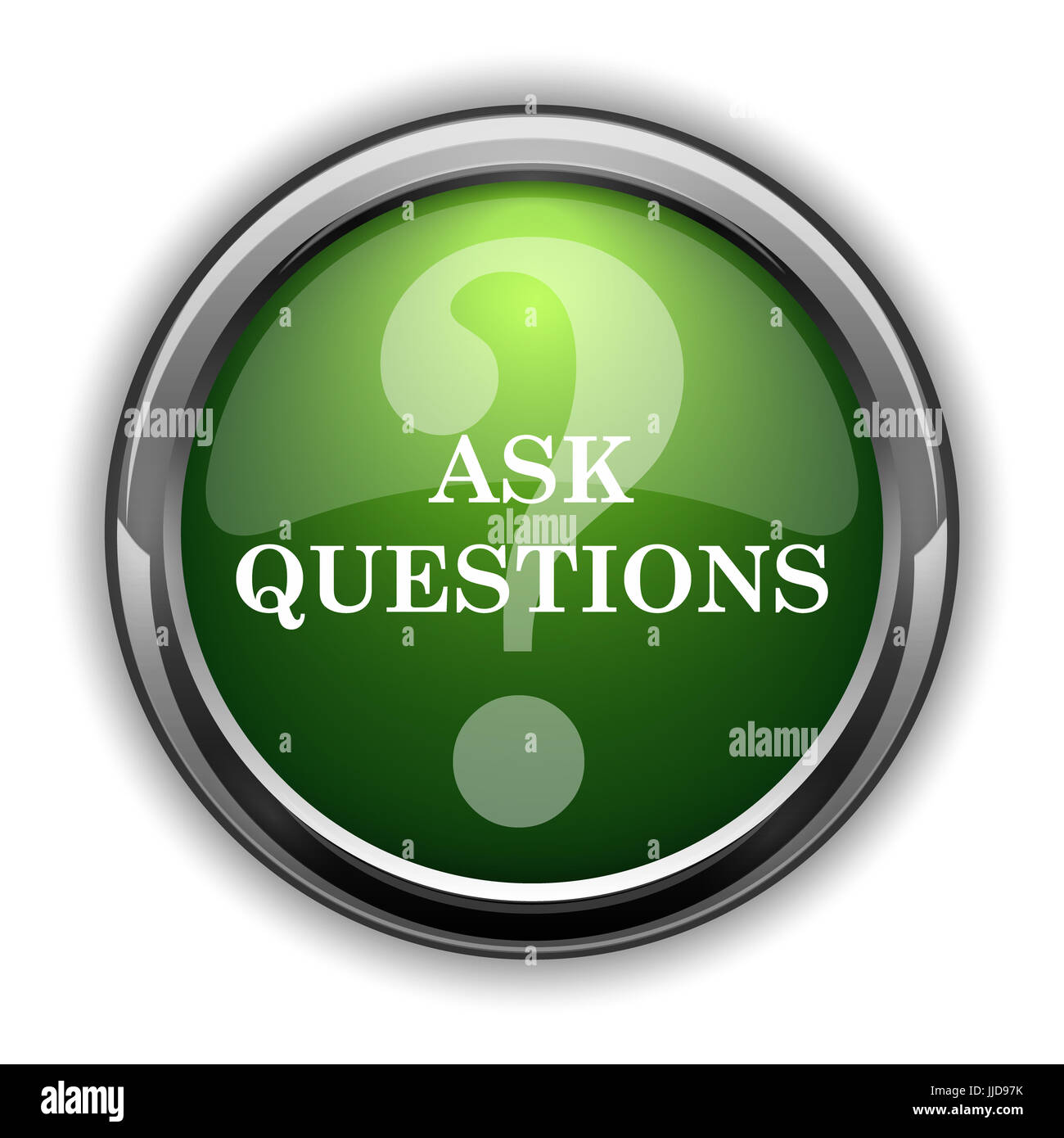Ask questions icon. Ask questions website button on white background ...