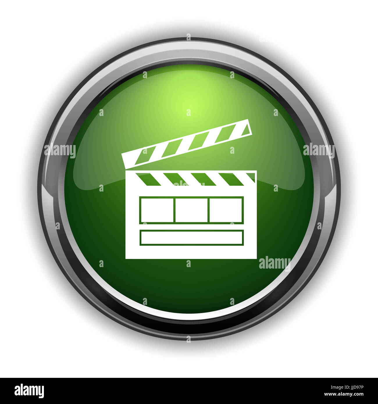 Movie icon. Movie website button on white background Stock Photo - Alamy