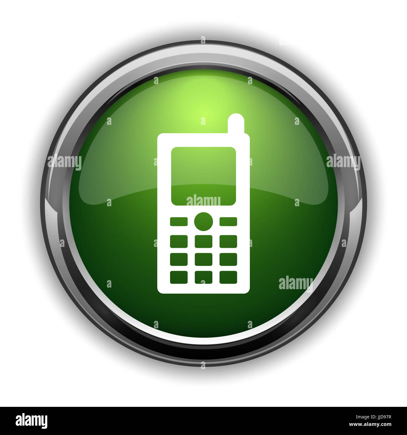 Mobile phone icon. Mobile phone website button on white background ...