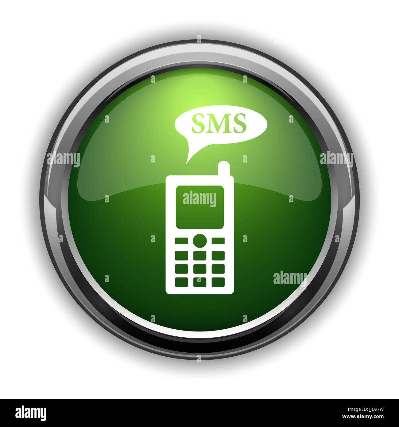 SMS icon. SMS website button on white background Stock Photo - Alamy
