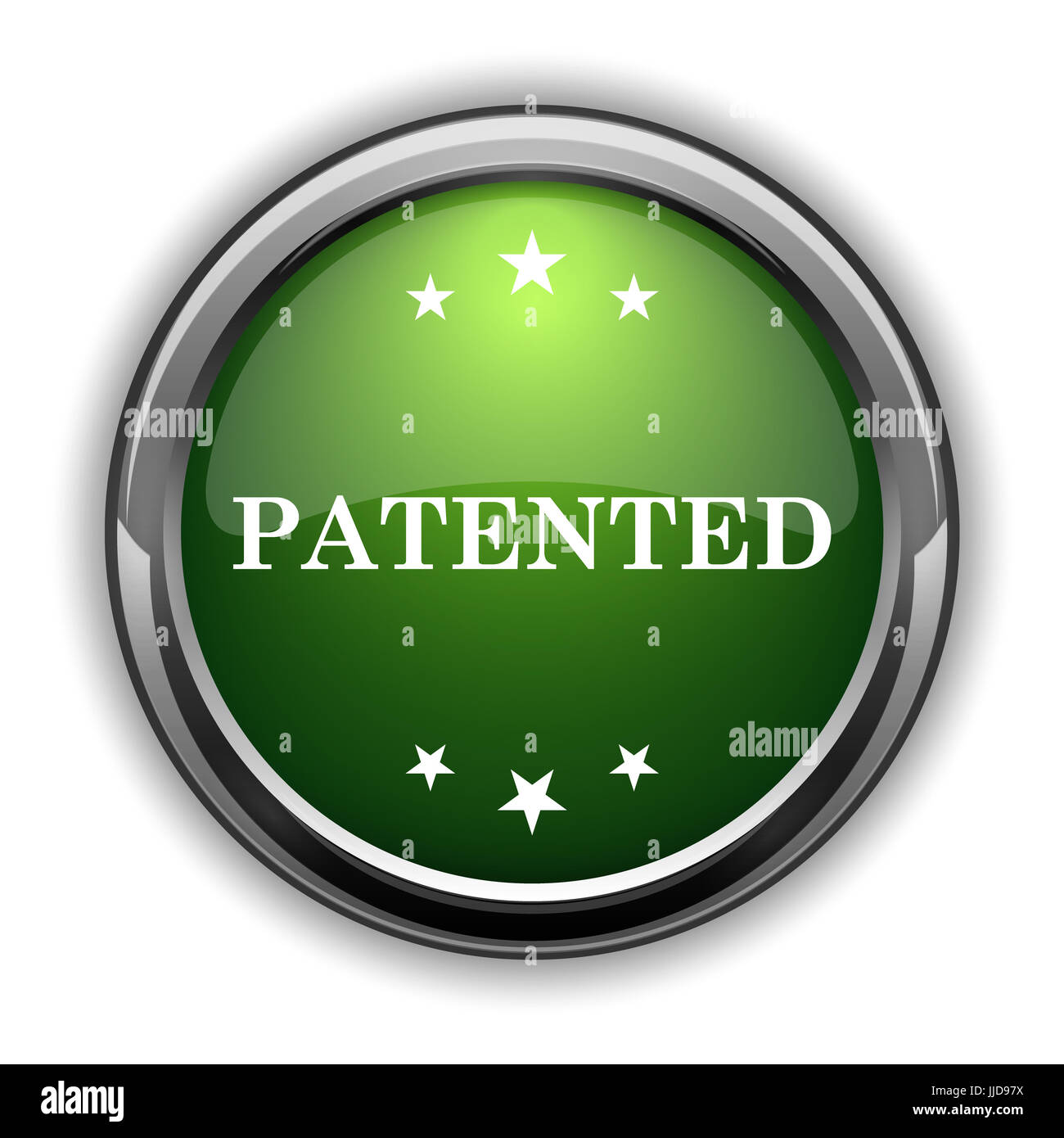 Patented icon. Patented website button on white background Stock Photo ...