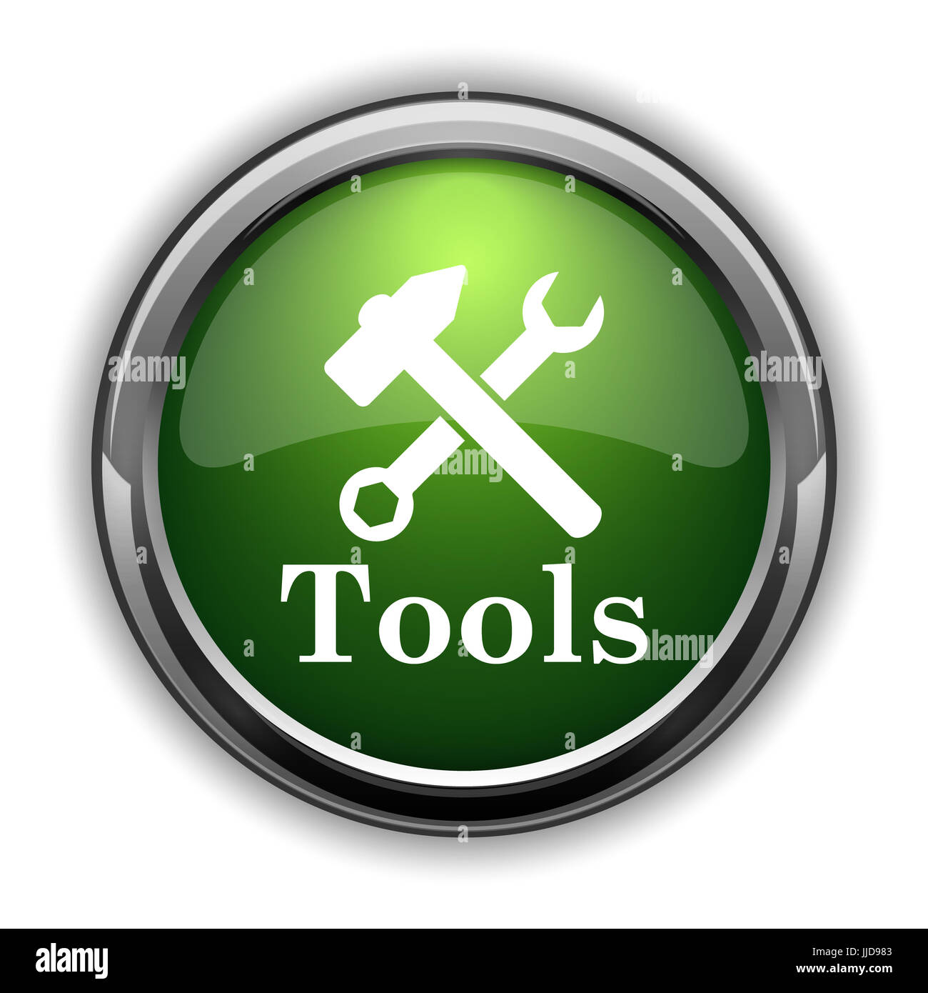 Tools icon. Tools website button on white background Stock Photo - Alamy