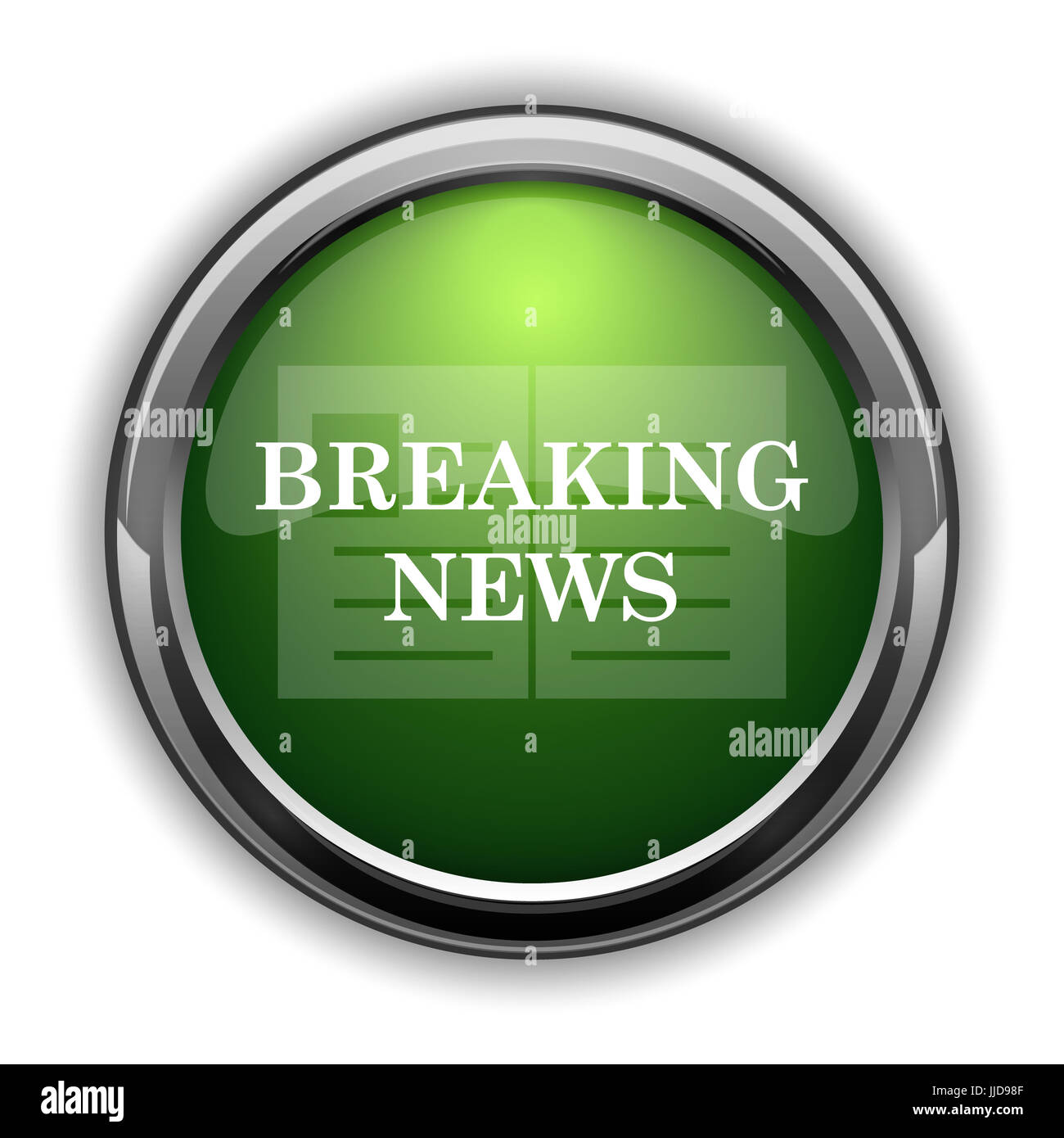 Breaking news icon. Breaking news website button on white background ...