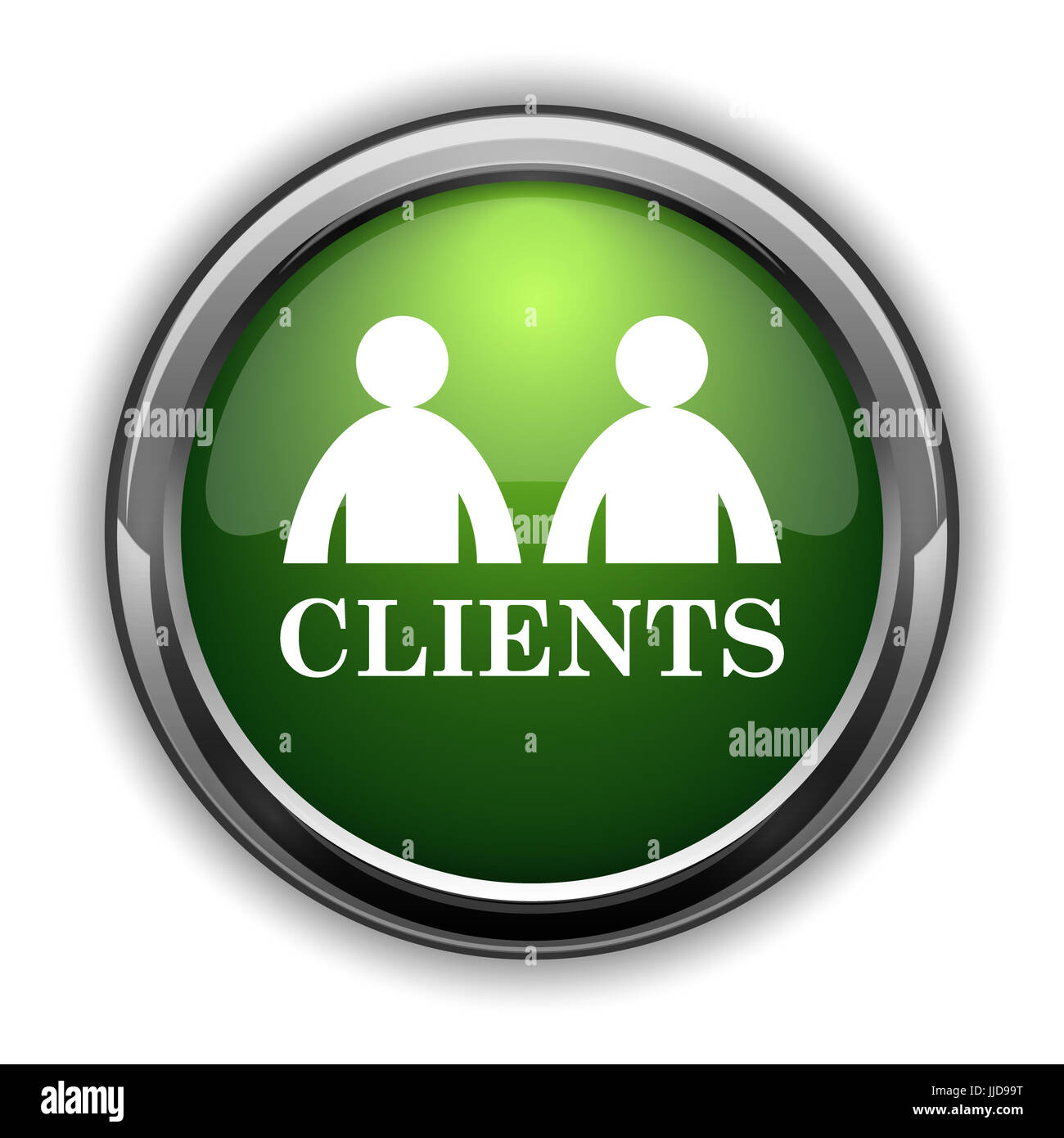 Clients icon. Clients website button on white background Stock Photo ...