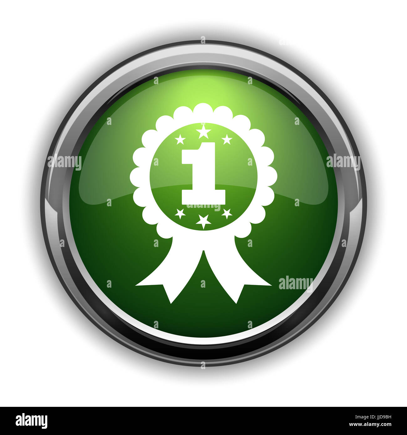 First prize ribbon icon. First prize ribbon website button on white ...