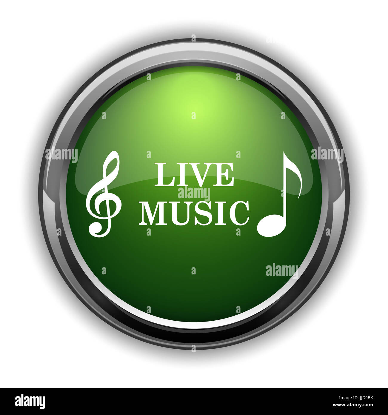 Live music icon. Live music website button on white background Stock ...
