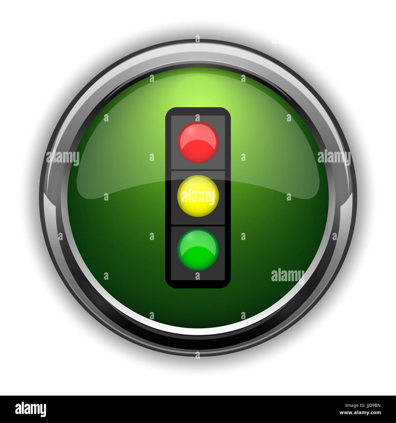Traffic light icon. Traffic light website button on white background ...