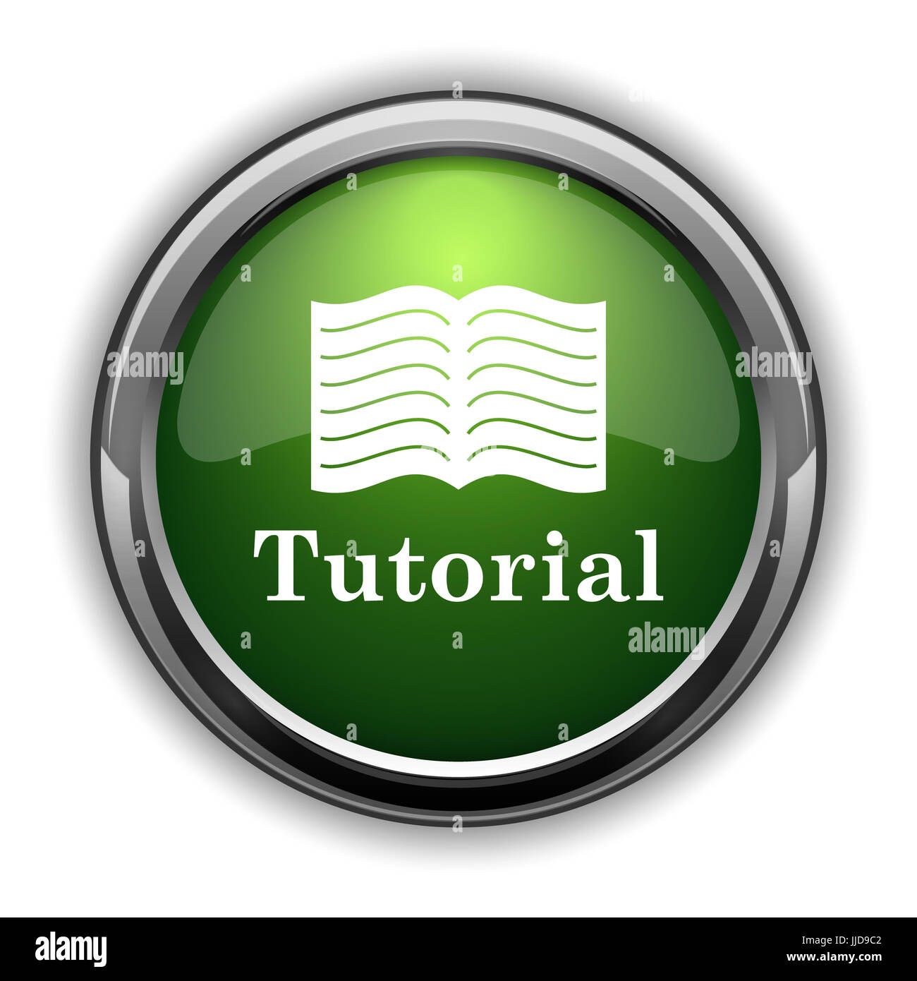 Tutorial icon. Tutorial website button on white background Stock Photo ...