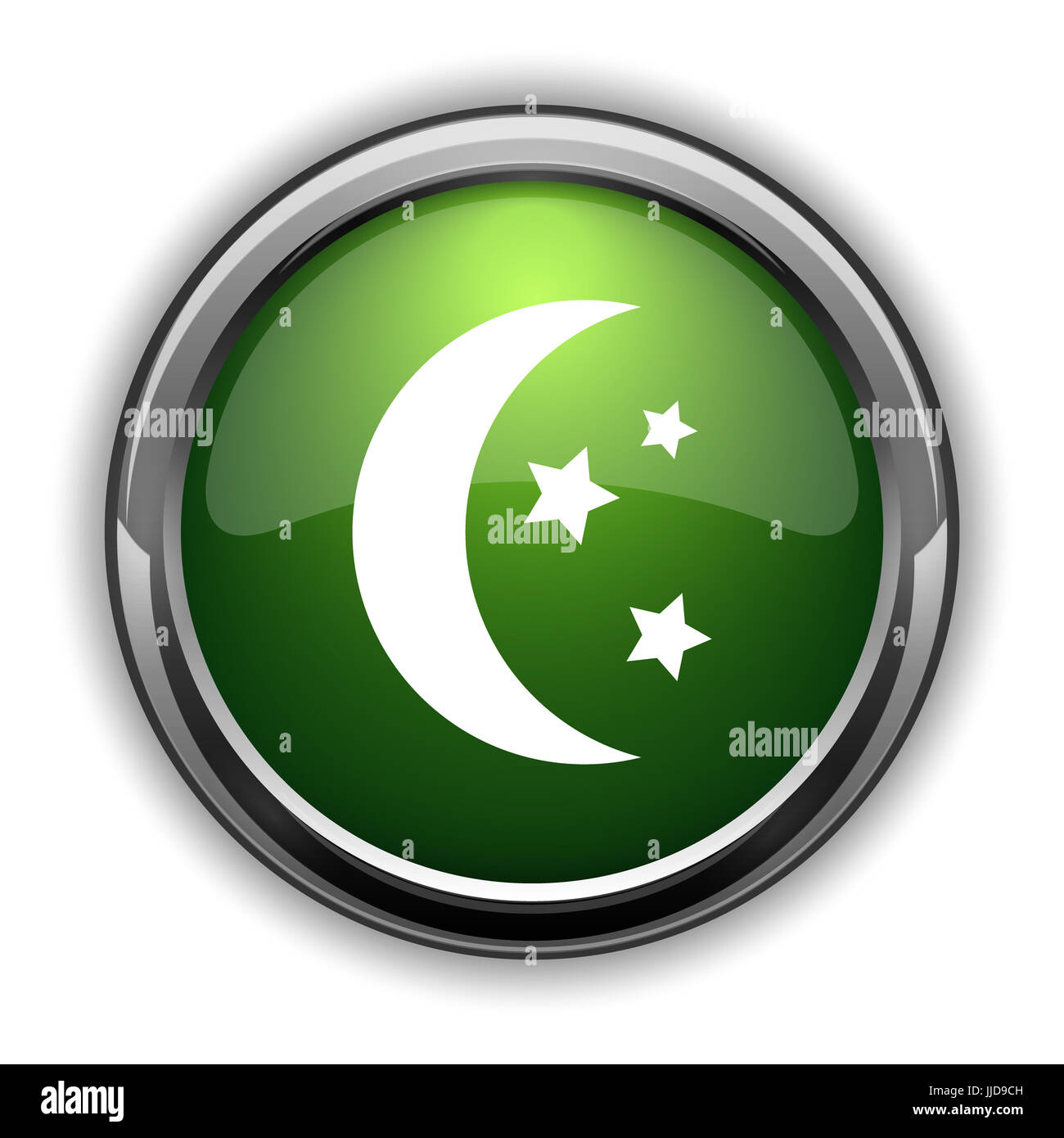 Moon icon. Moon website button on white background Stock Photo - Alamy