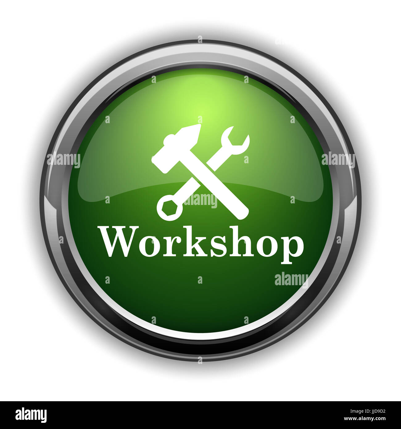 Workshop icon. Workshop website button on white background Stock Photo ...