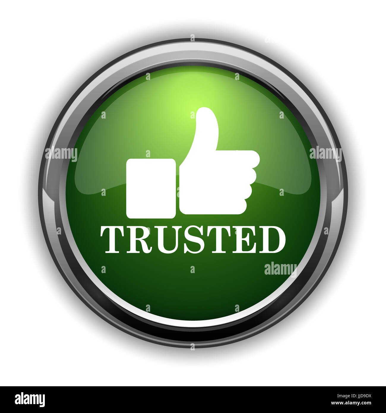 Trusted icon. Trusted website button on white background Stock Photo ...