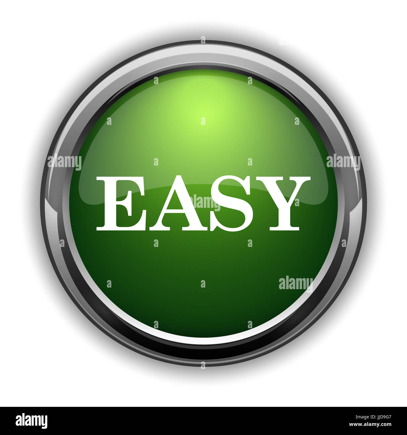 Easy icon. Easy website button on white background Stock Photo - Alamy