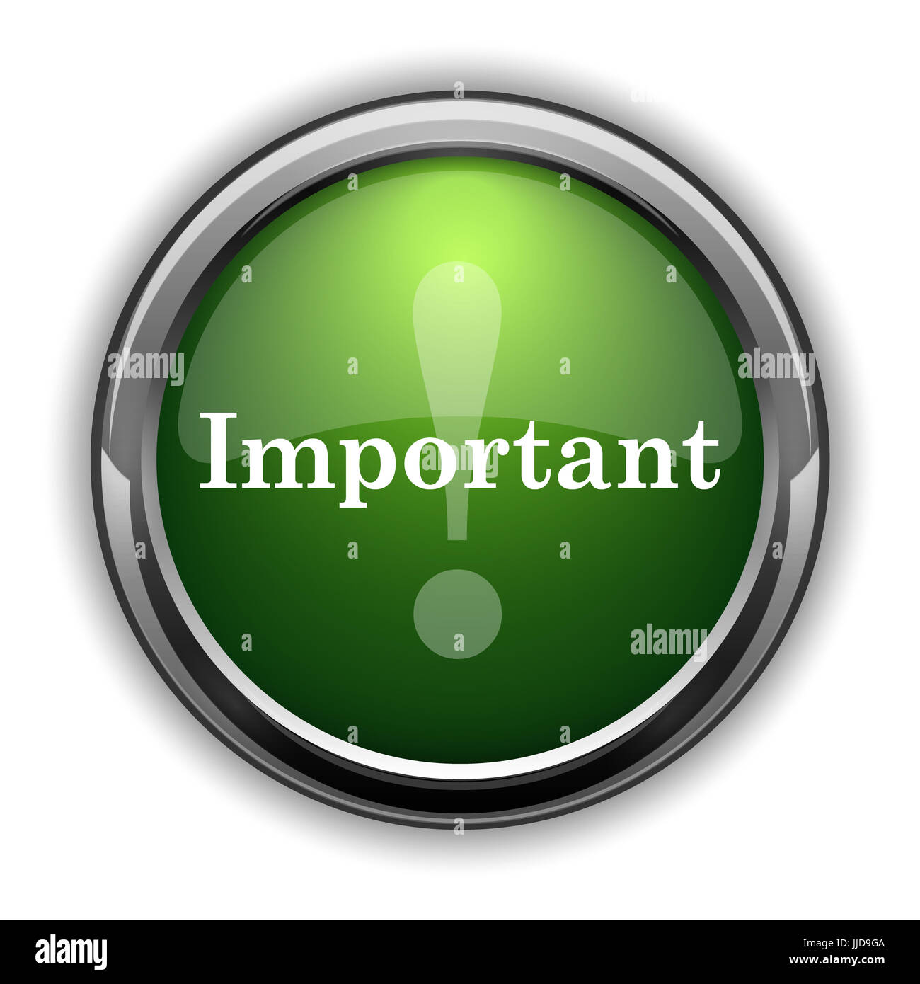 Important icon. Important website button on white background Stock ...