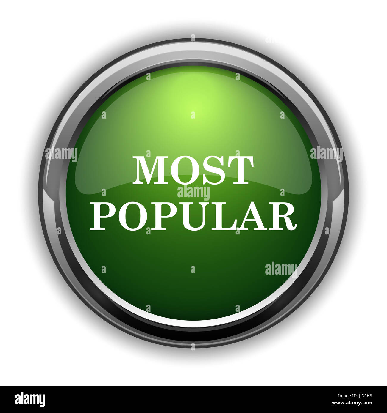 Most popular icon. Most popular website button on white background ...