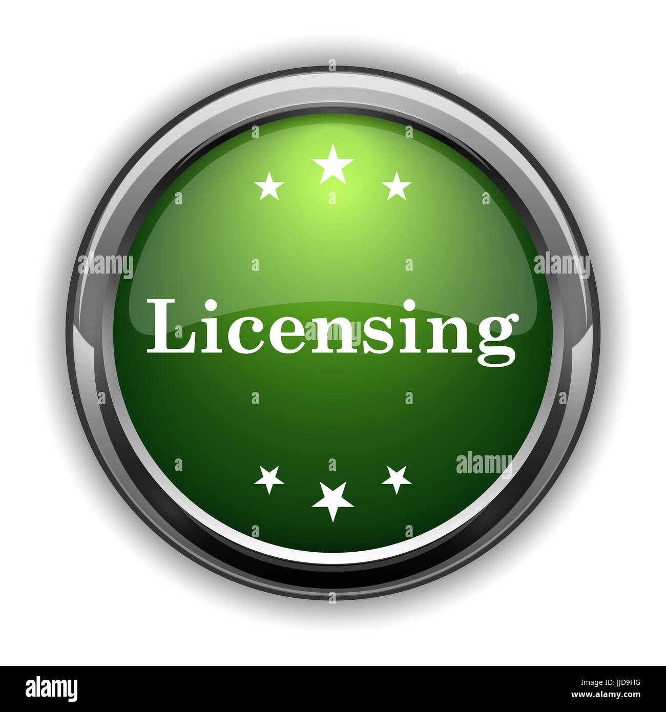 Licensing icon. Licensing website button on white background Stock ...