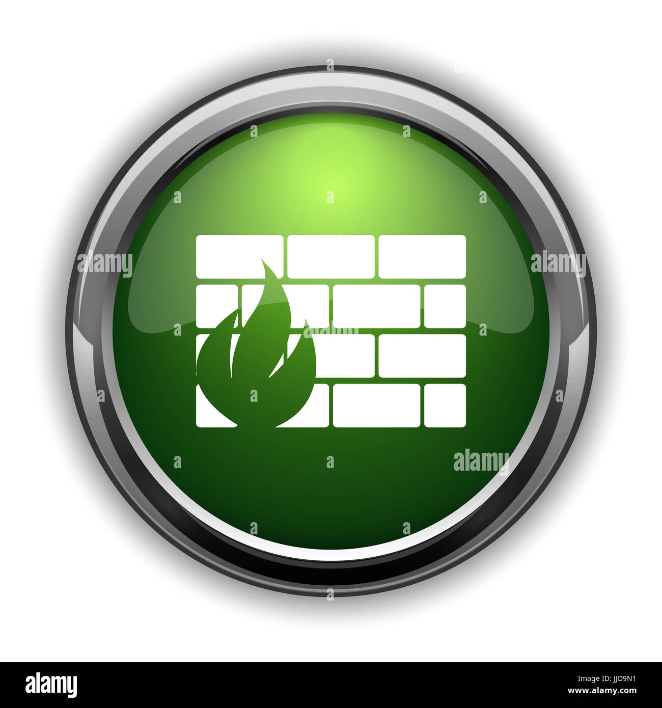 Firewall icon. Firewall website button on white background Stock Photo ...