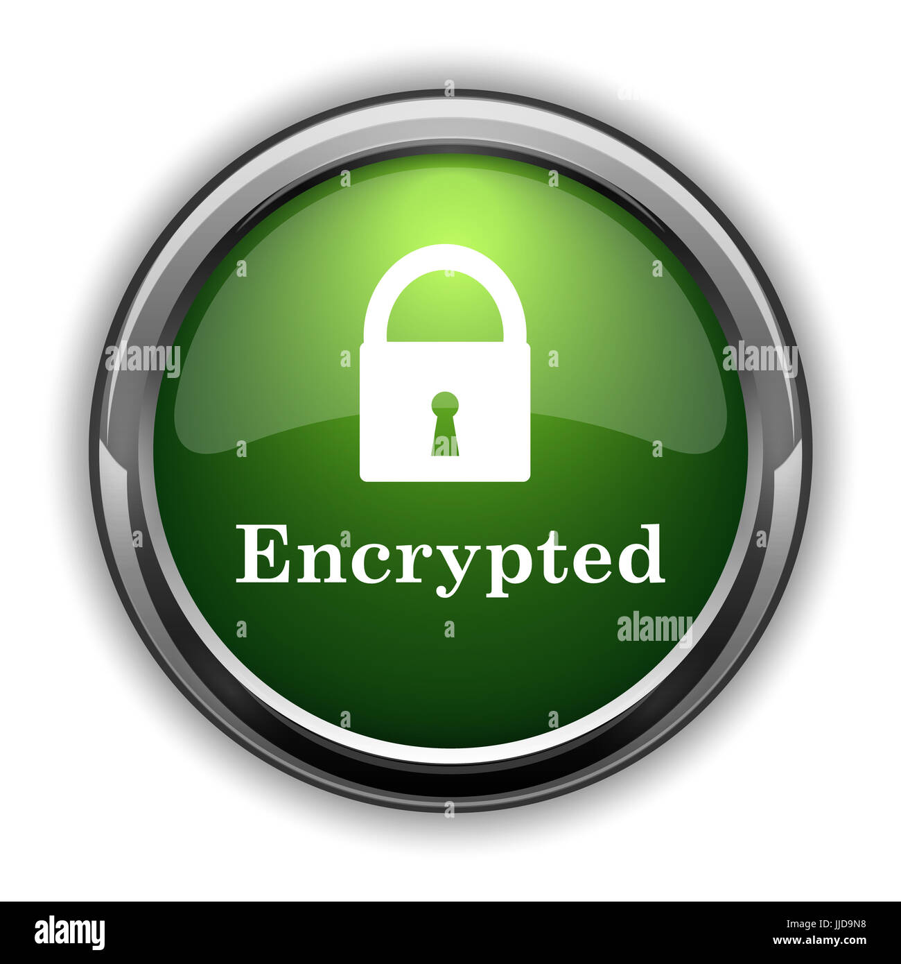 Encrypted icon. Encrypted website button on white background Stock ...