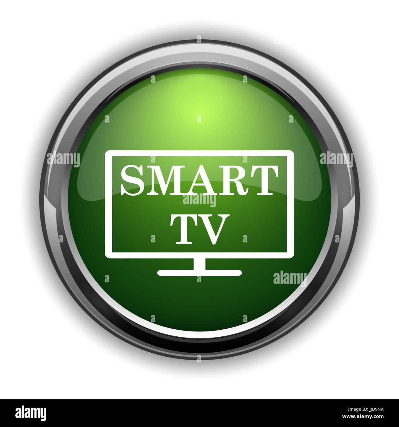 Smart tv icon. Smart tv website button on white background Stock Photo ...