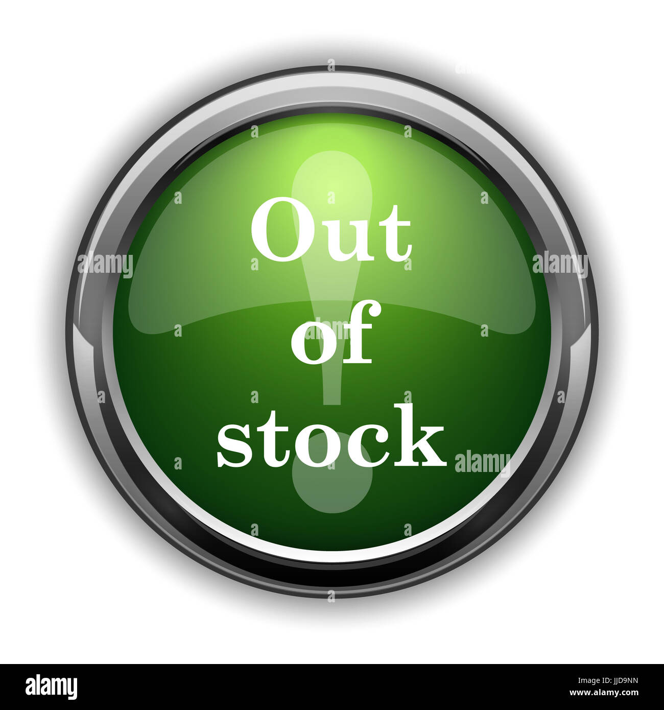 Out of stock icon. Out of stock website button on white background ...