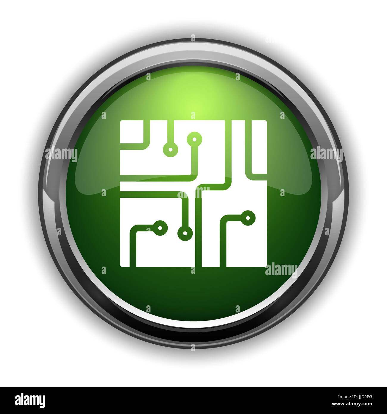 Circuit board icon. Circuit board website button on white background ...