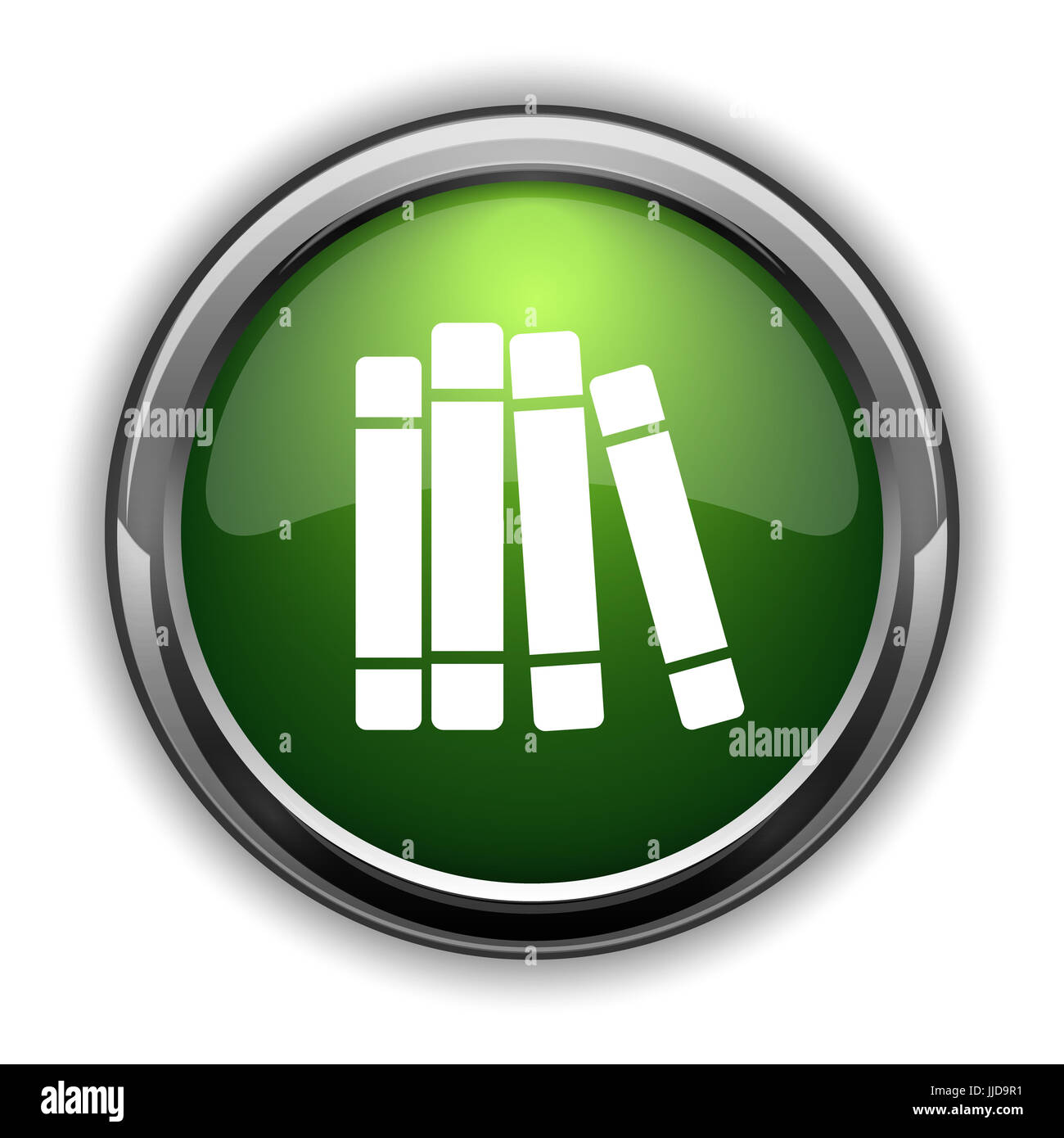 Books library icon. Books library website button on white background ...