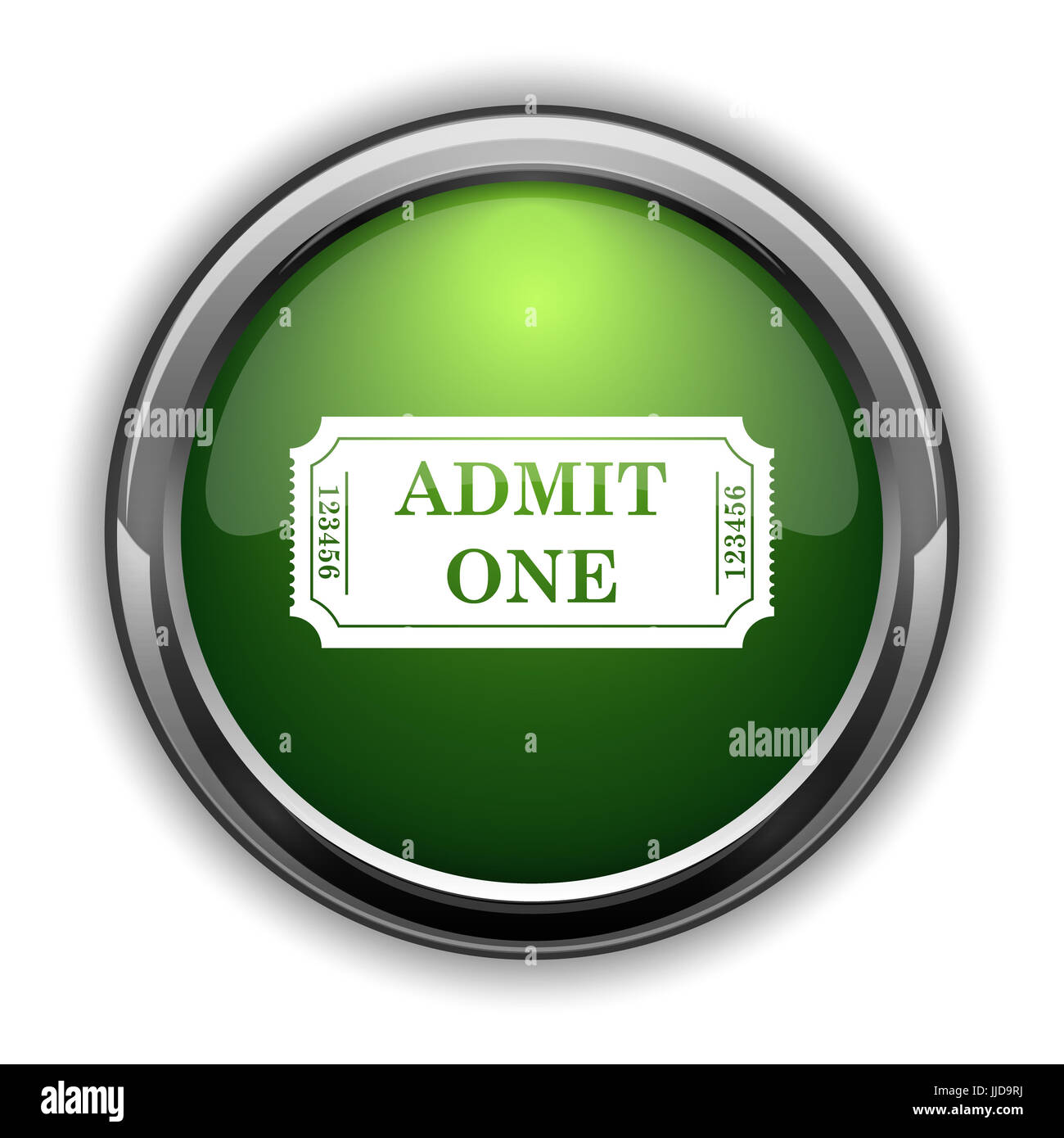 Admin one ticket icon. Admin one ticket website button on white ...