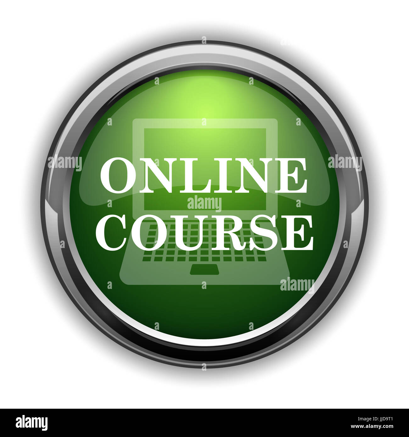 Online course icon. Online course website button on white background ...