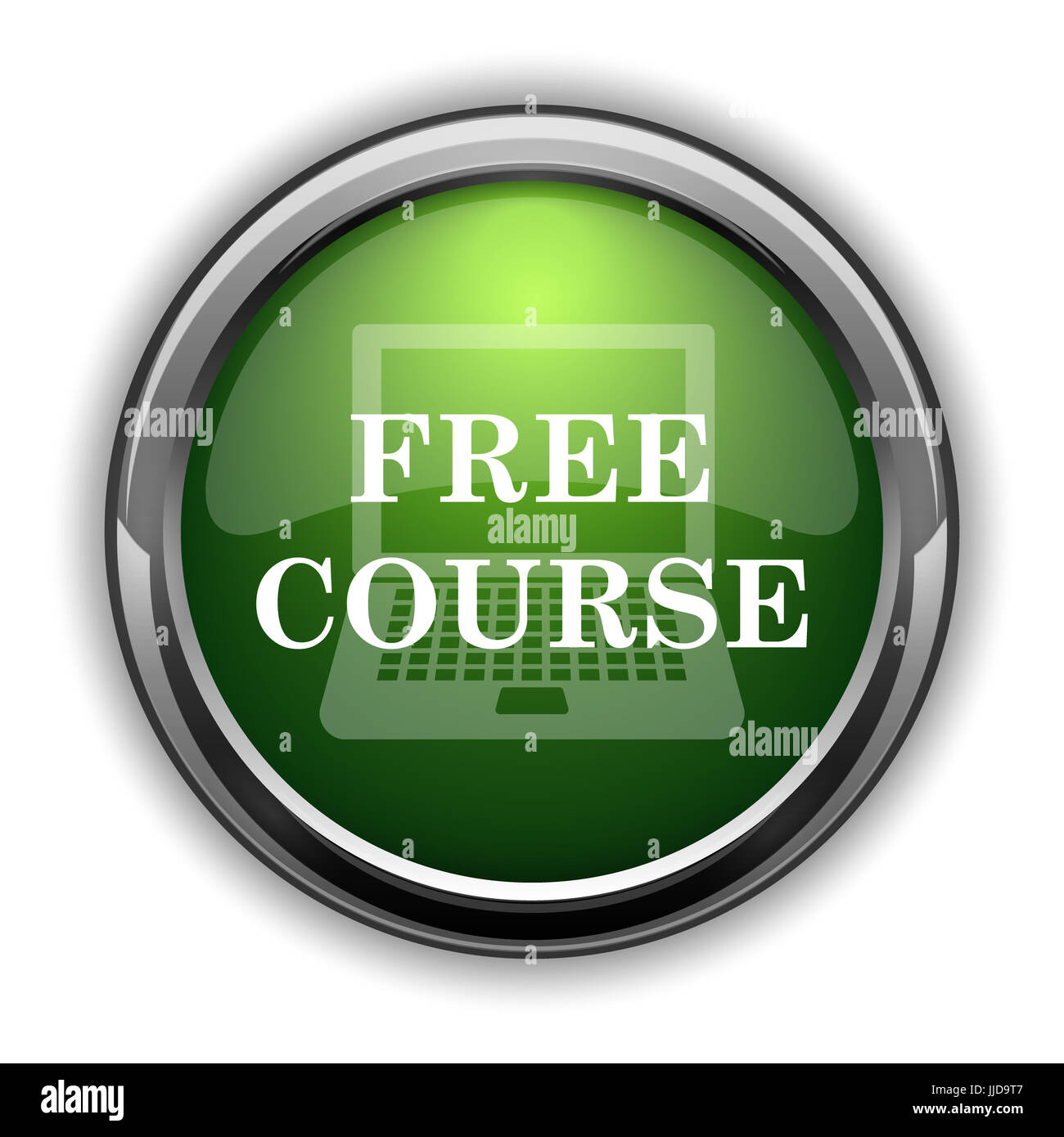 Free course icon. Free course website button on white background Stock ...