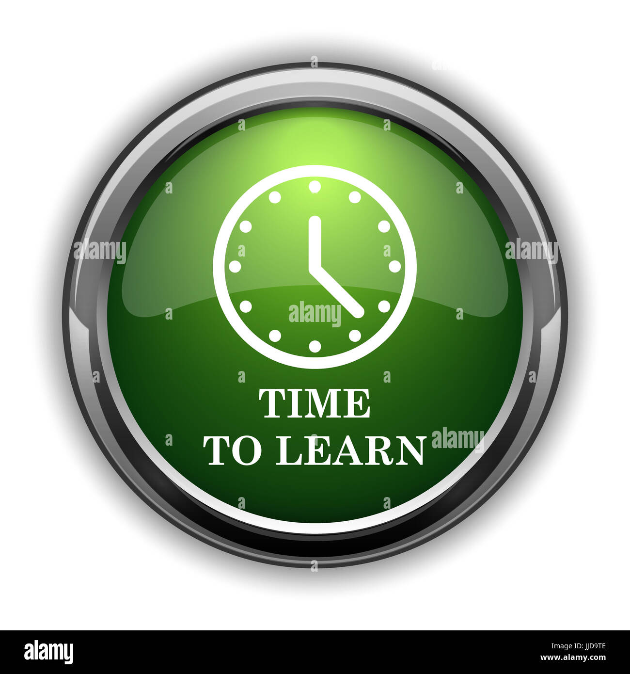 Time to learn icon. Time to learn website button on white background ...