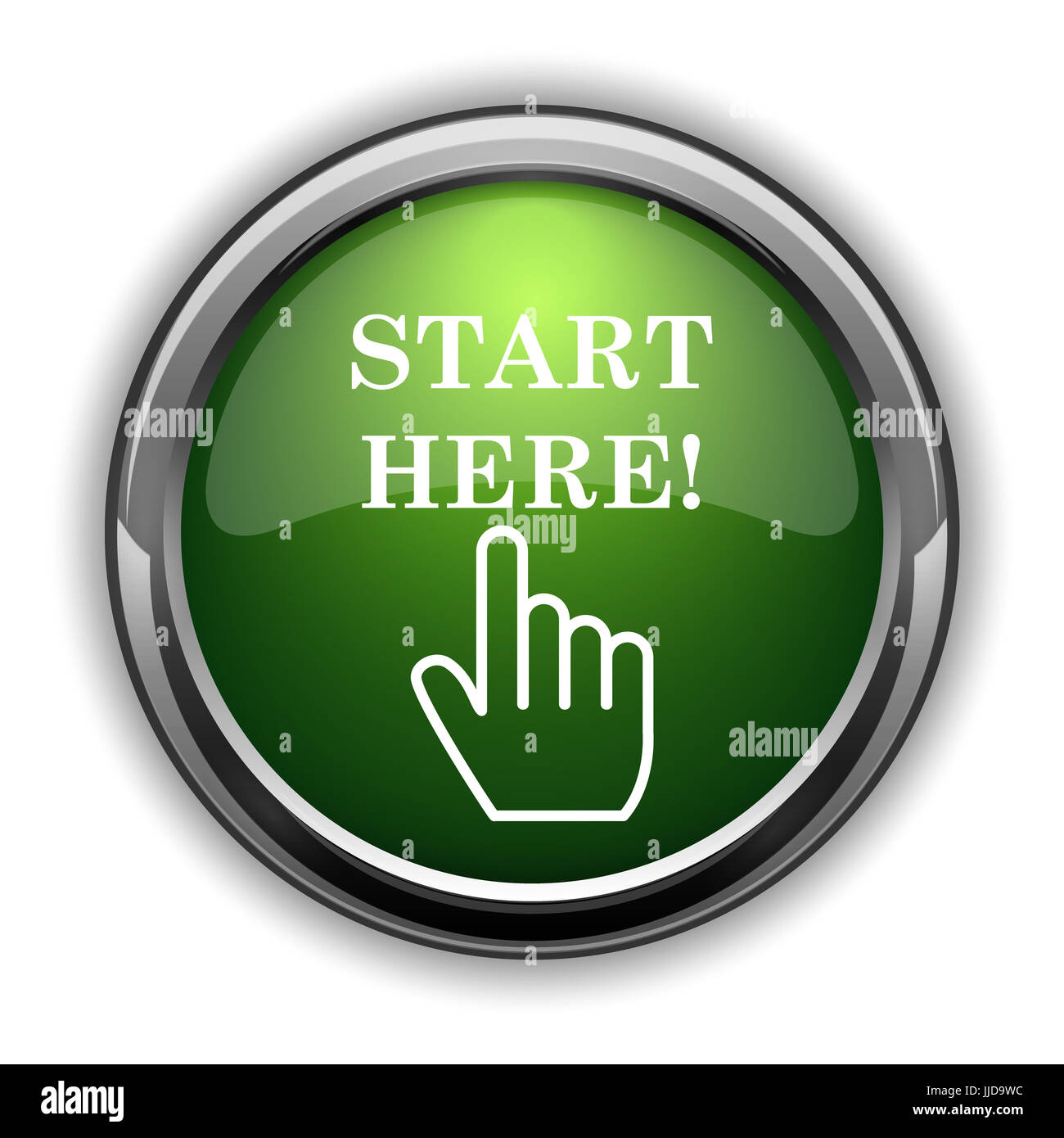 Start here icon. Start here website button on white background Stock ...