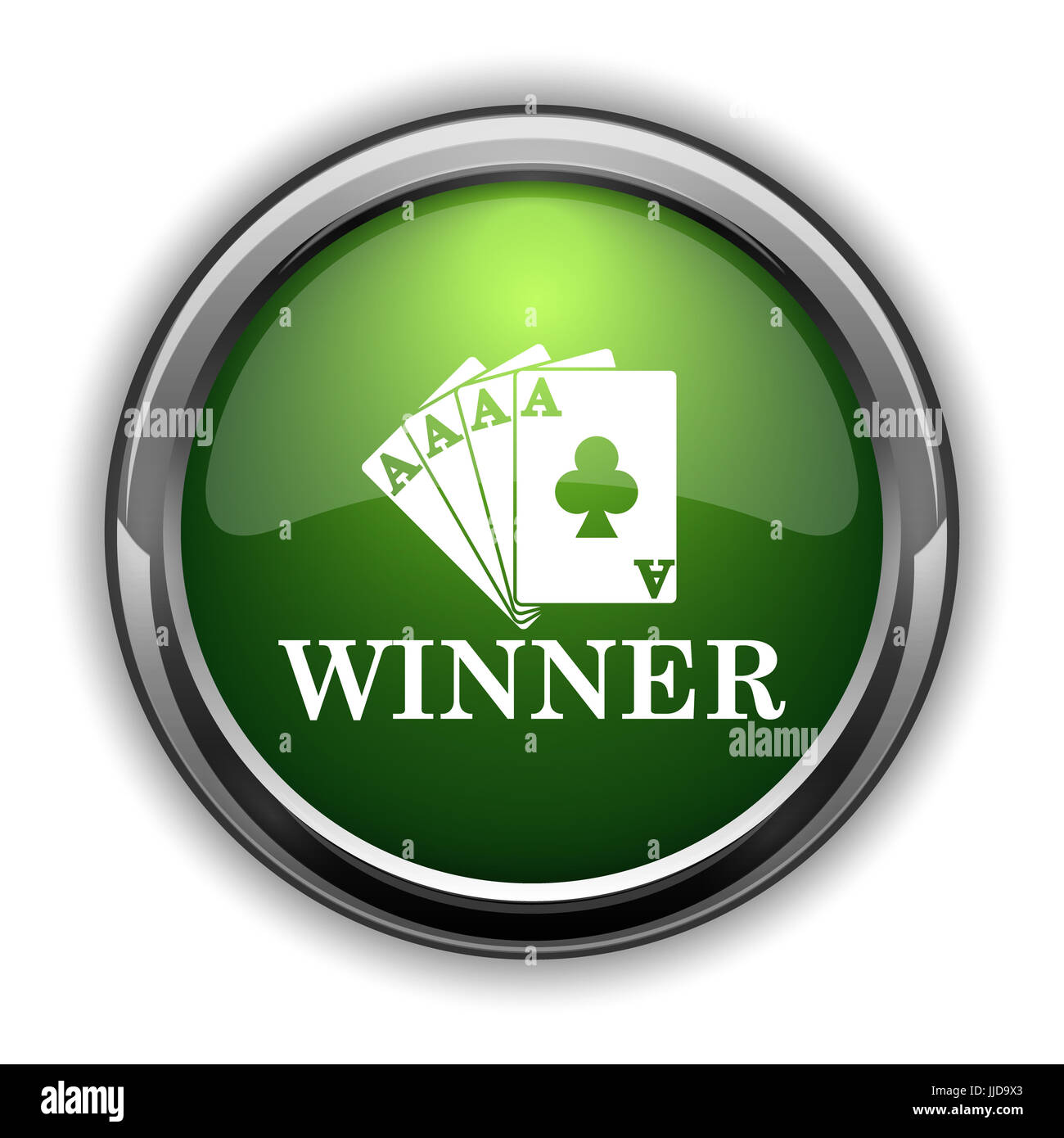 Poker winner icon. Poker winner website button on white background ...