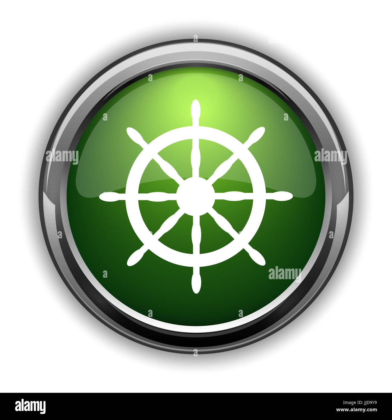 Nautical wheel icon. Nautical wheel website button on white background ...