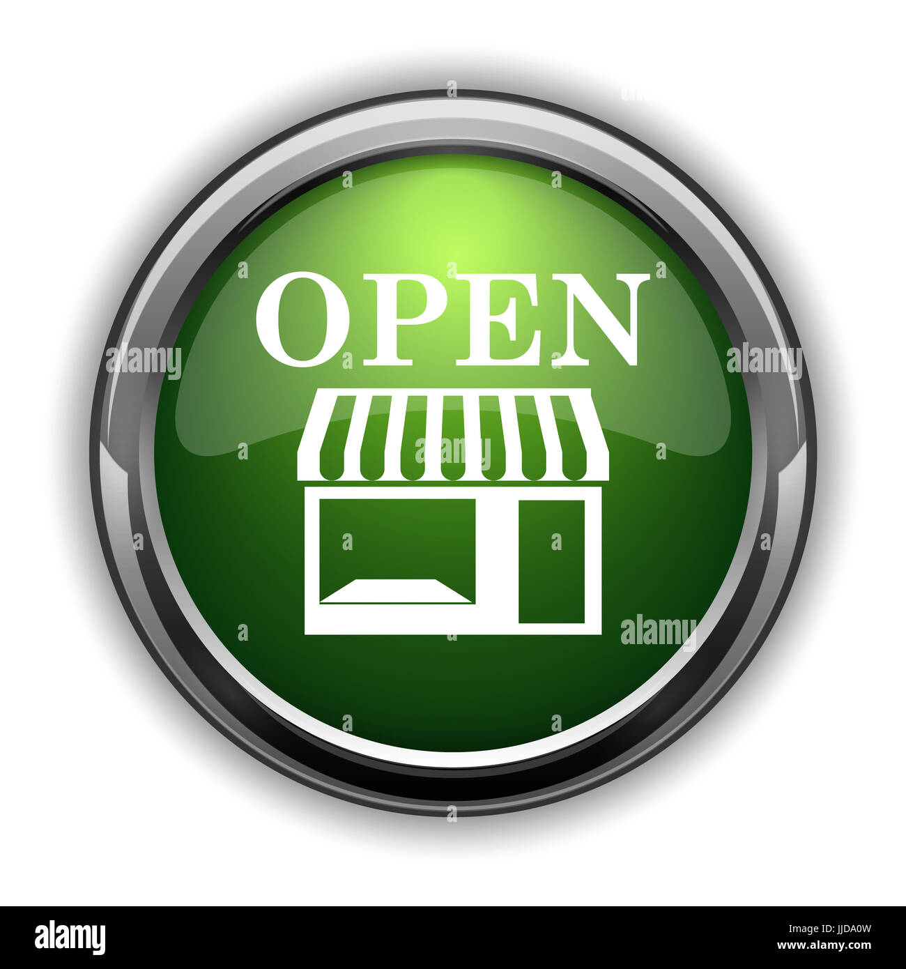 Open store icon. Open store website button on white background Stock ...