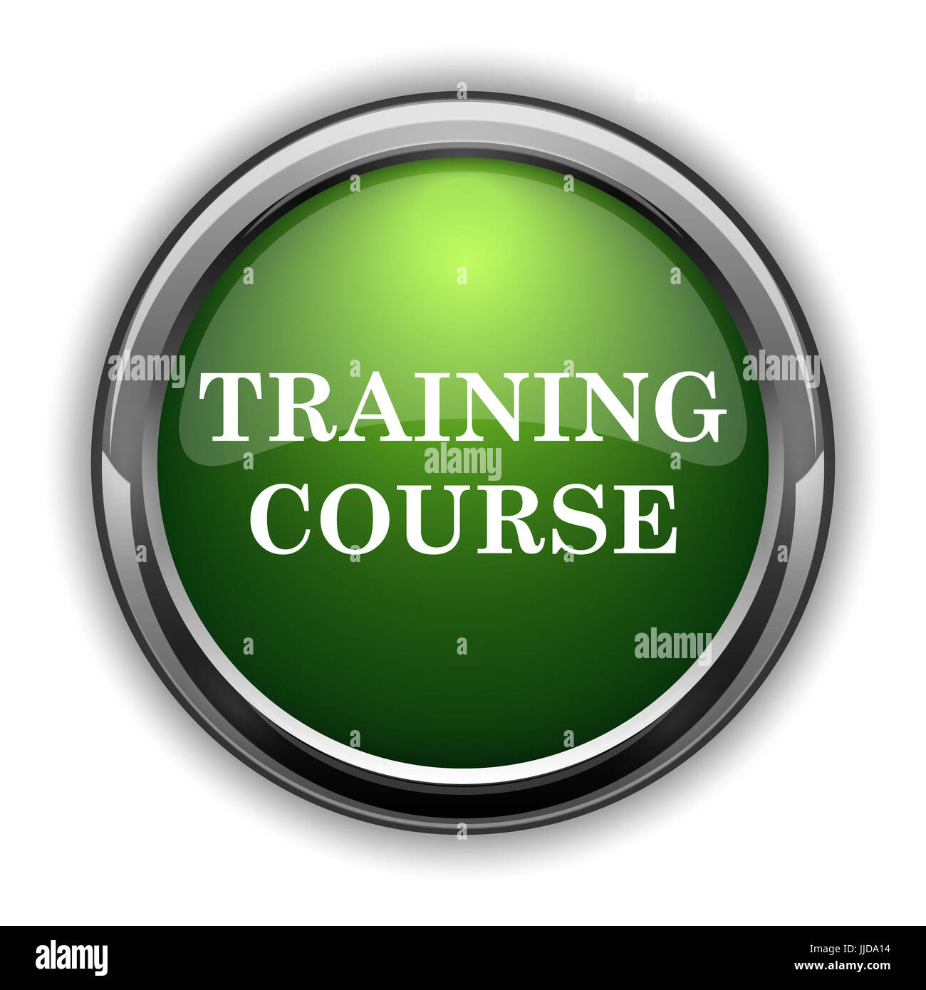 Training course icon. Training course website button on white ...